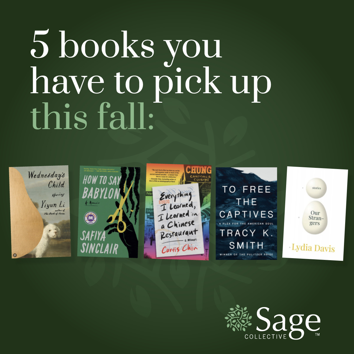 5 More Books You Have to Read This Fall - Sage Collective